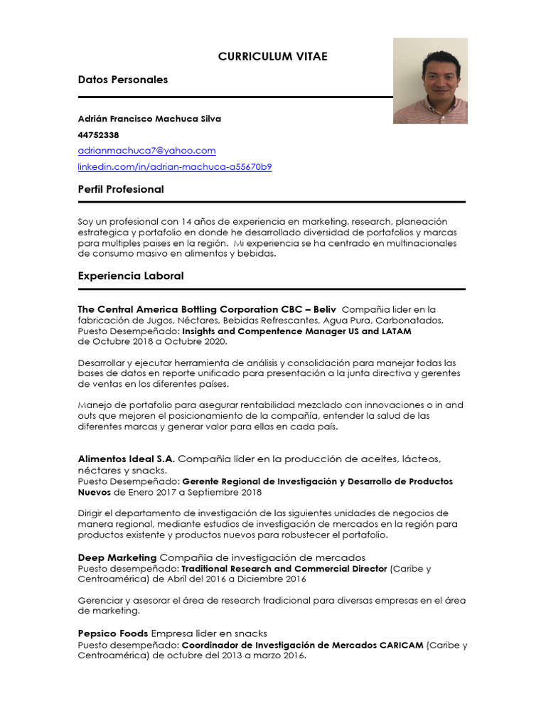CV Adrian Machuca | PDF