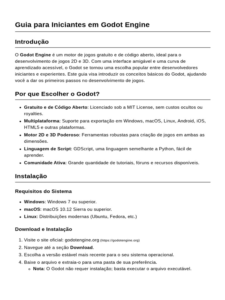 Guia para Iniciantes em Godot Engine | PDF