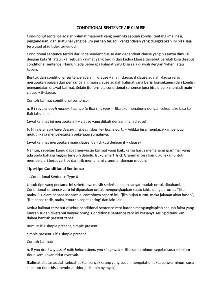 Conditional Sentence | PDF