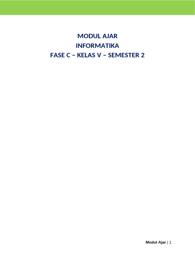 Informatika Sd Mi Kls 5 Km Ma Modul Ajar Modul Ajar Informatika