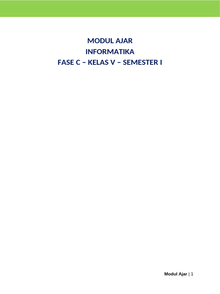 INFORMATIKA SD - MI KLS.5 - KM-MA (Modul Ajar) - Modul Ajar Informatika ...