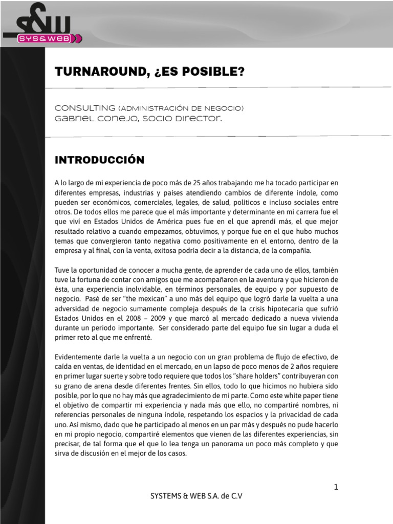White Paper Sys&Web - Turnaround | PDF