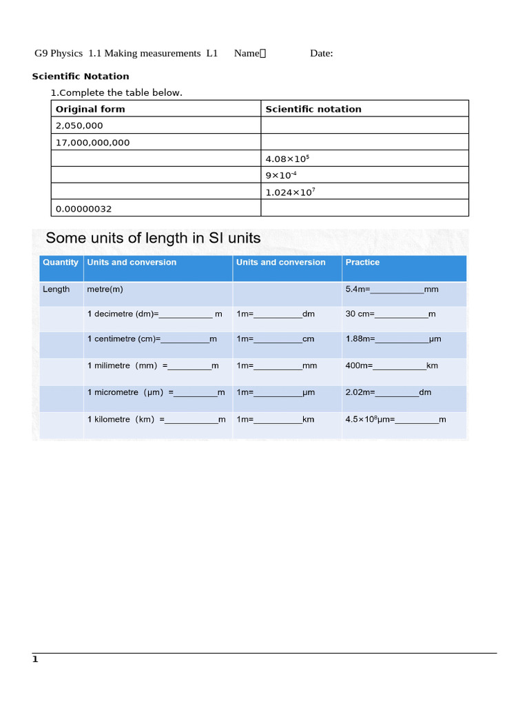 Lesson 1 Measuring Length | PDF