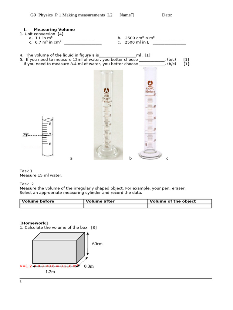 Lesson-Measuring Volum&time | PDF