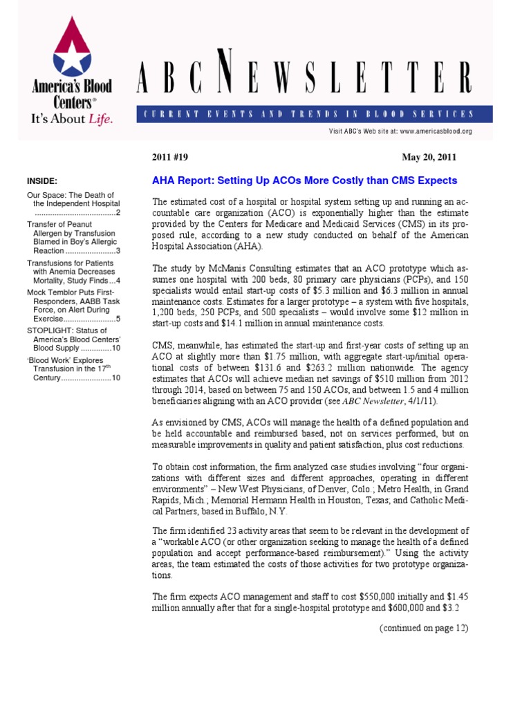 Aha Report: Setting Up Acos More Costly Than Cms Expects: Inside | PDF ...