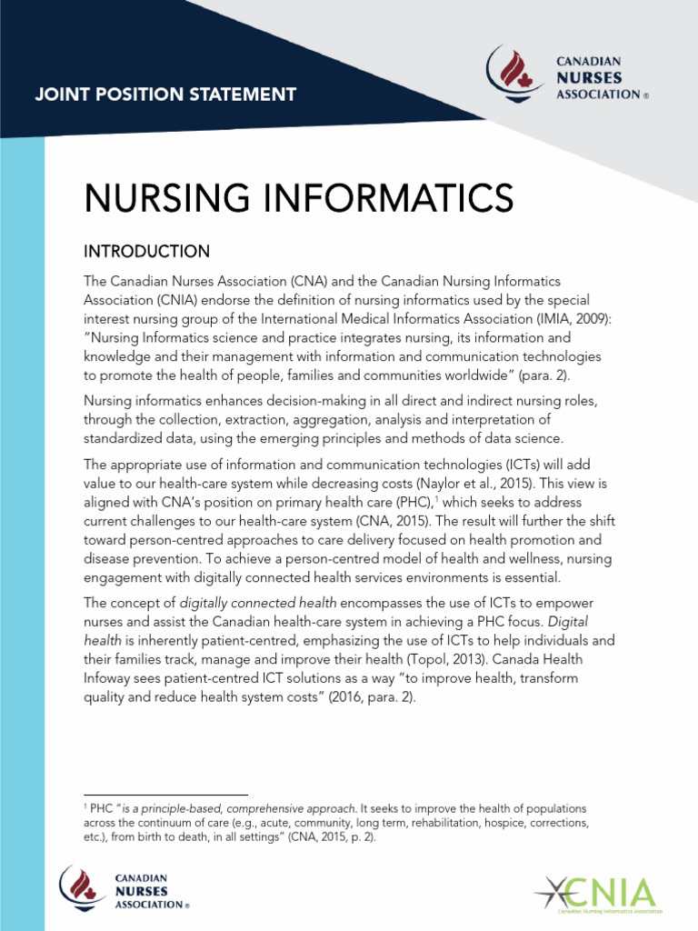 Nursing Informatics Joint Position Statement | PDF