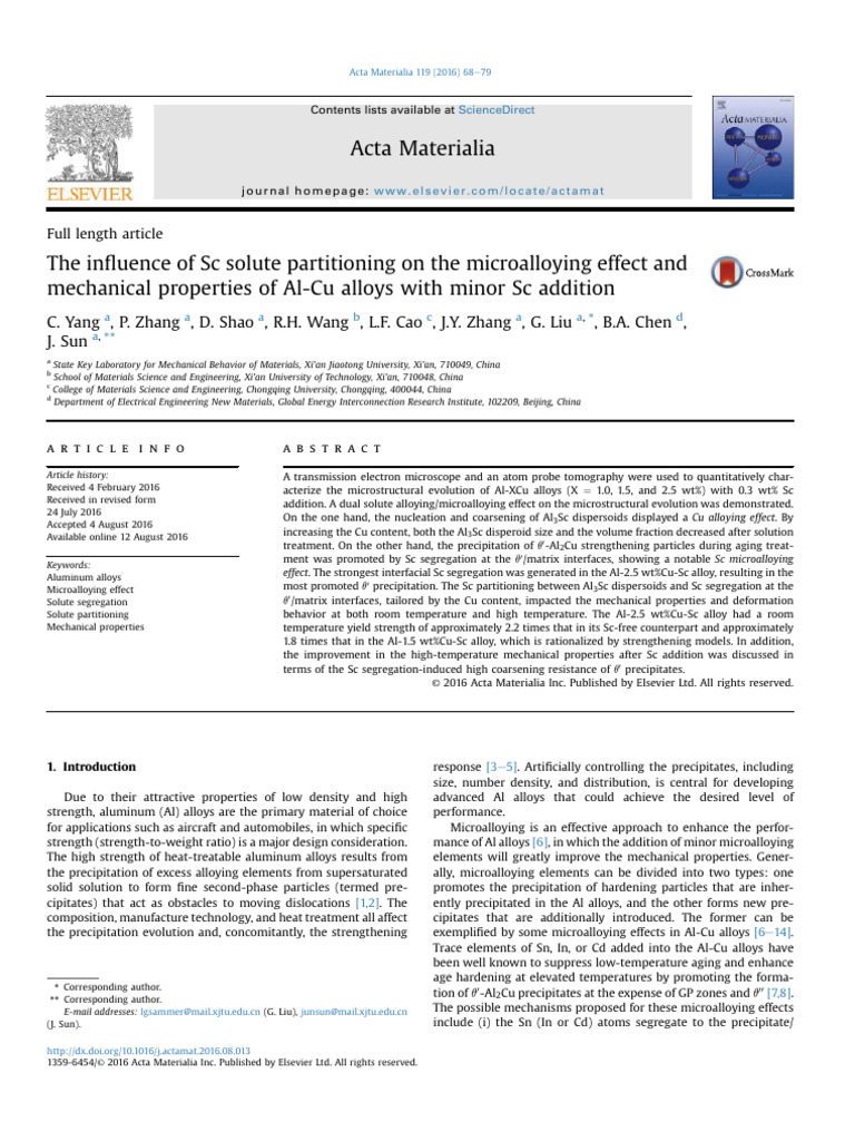 The Influence of SC Solute Partitioning On The Microalloying | PDF