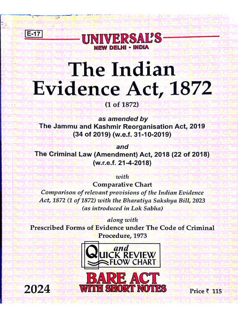 The Indian Evidence Act 1872 Content | PDF