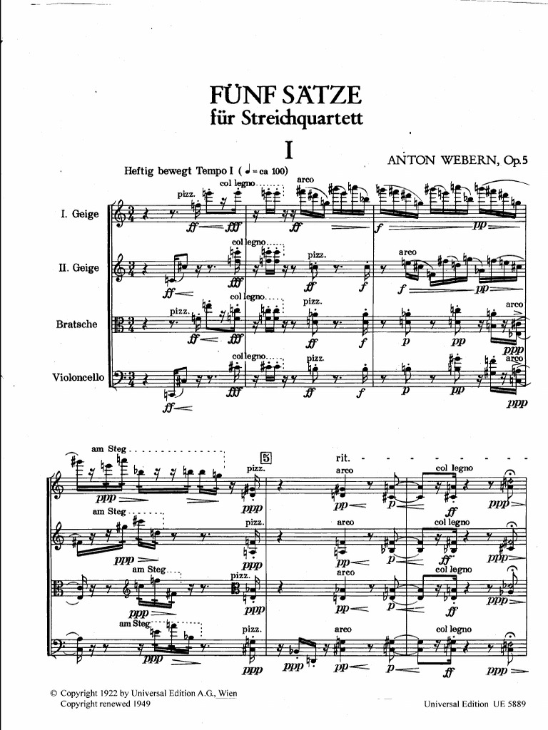 6 Webern Funf Satze Op.5 | PDF