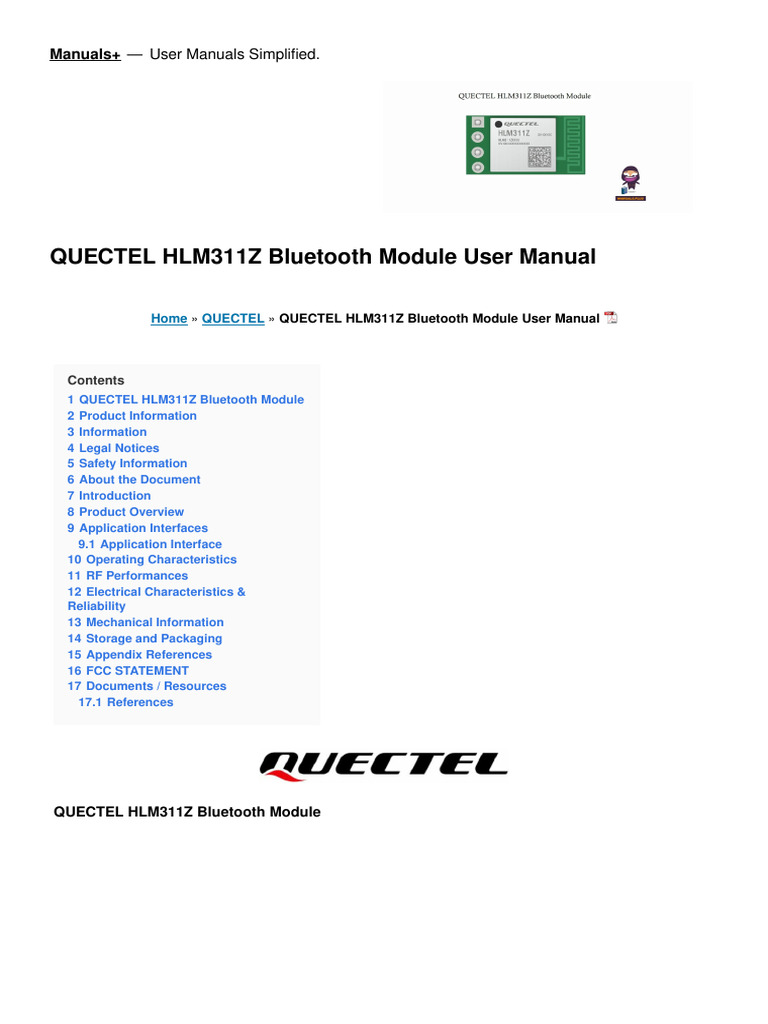 Hlm311z Bluetooth Module Manual | PDF