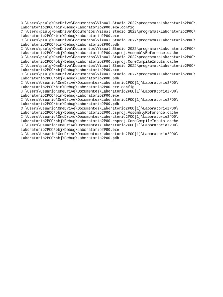 Laboratorio2POO Csproj FileListAbsolute | PDF