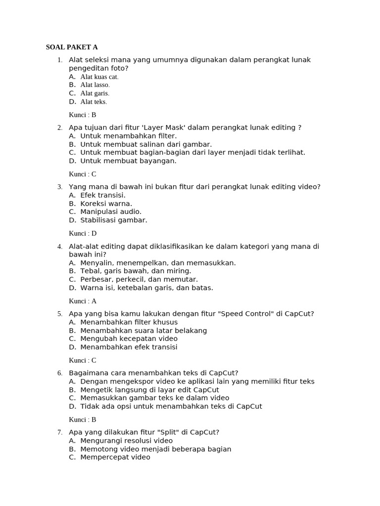 Soal Pre-Post-Test | PDF