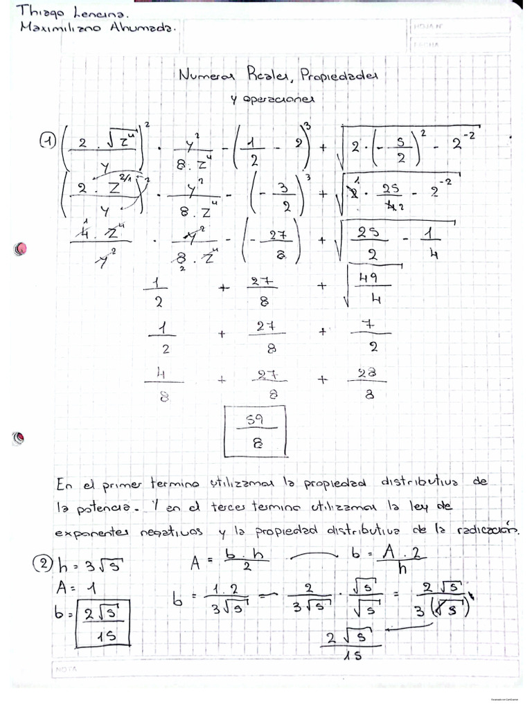 Numeros Reales, Propiedades y Operaciones | PDF