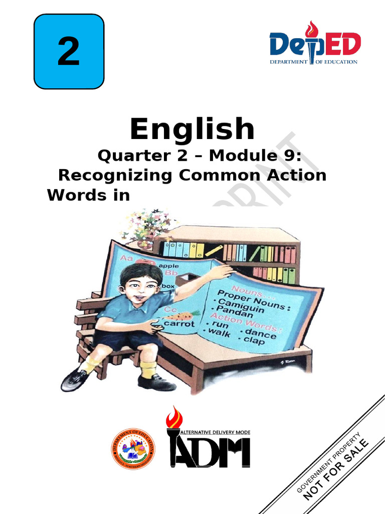 Eng2 Q2 Mod9 Recognizecommonactionwordsinretellingcoversationetc. v5 | PDF | Learning | Teachers