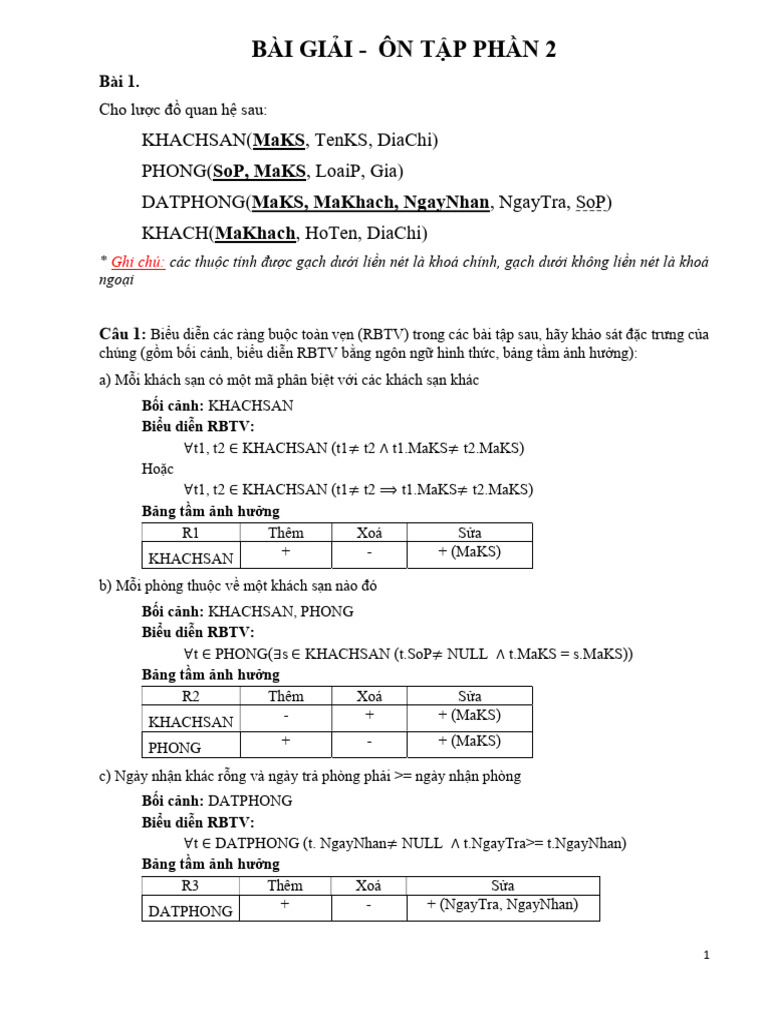 Bai Giai On Tap Phan 2 2023 | PDF