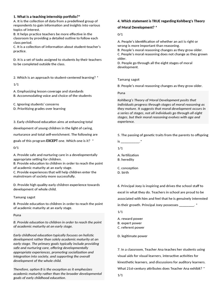 Prof. Education Questions | PDF
