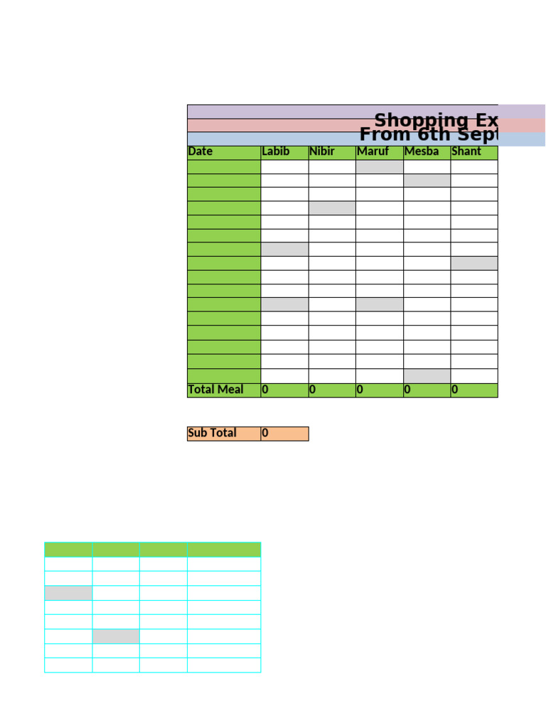 How To Make Mess Meal Management System in Excel | PDF