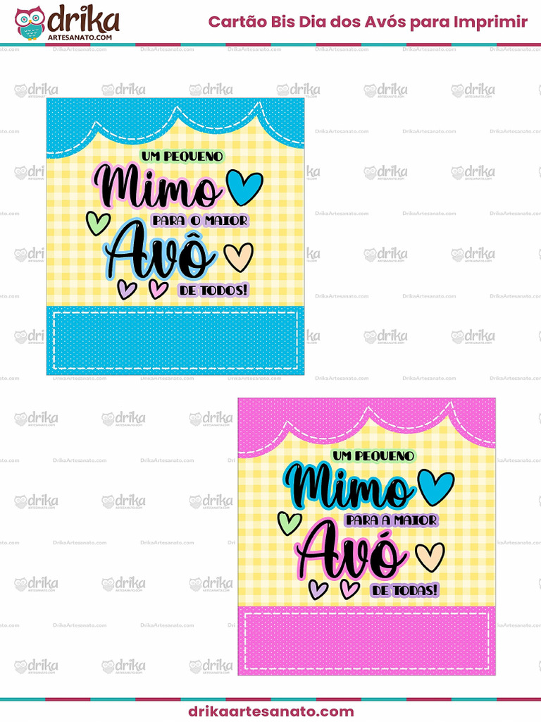 Cartao Bis Dia Dos Avos para Imprimir 1 | PDF
