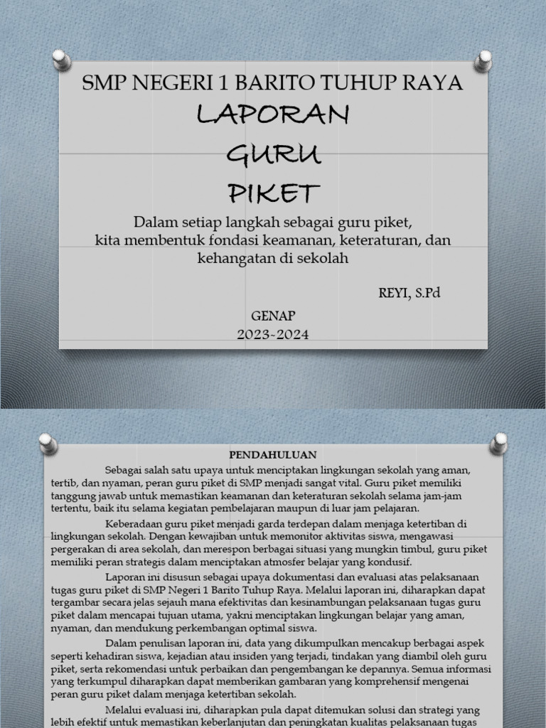 Laporan Guru Piket REYI, S.PD | PDF