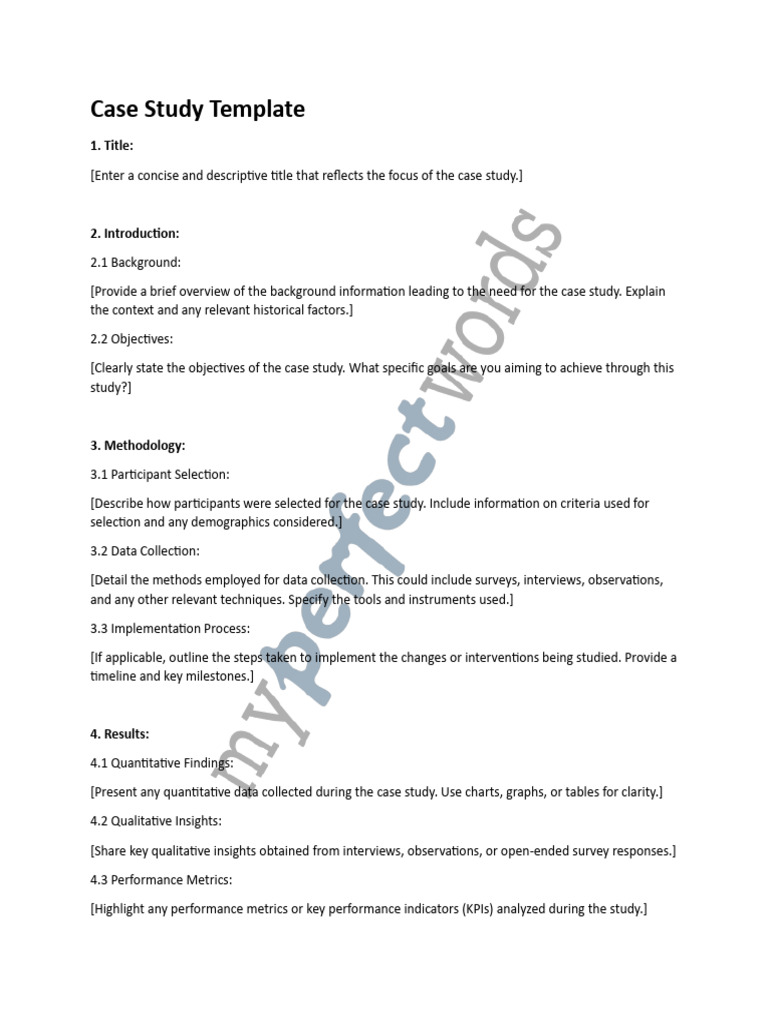 Case Study Template PDF | PDF