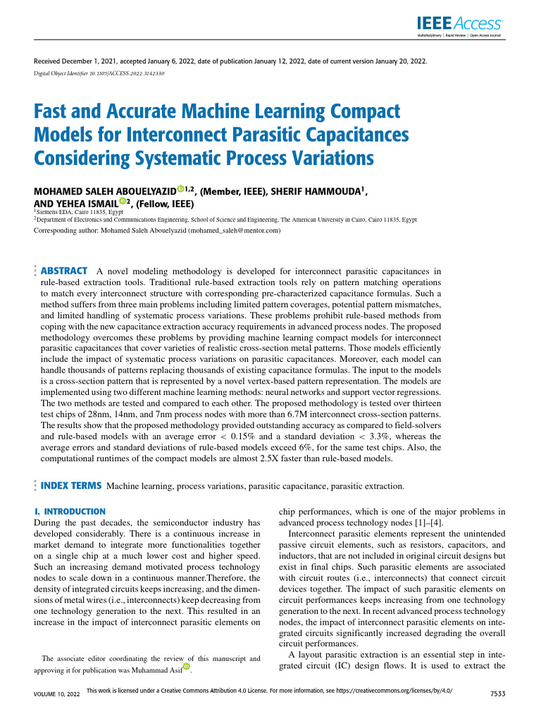 Fast and Accurate Machine Learning Compact Models For Interconnect Parasitic Capacitances ...
