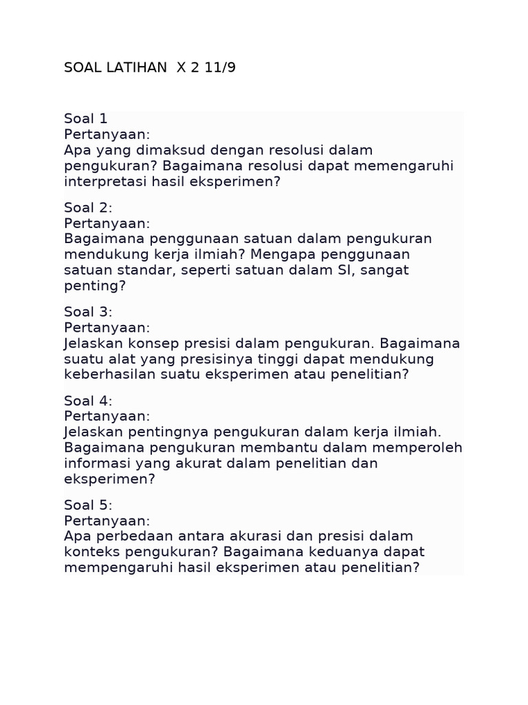 SOAL LATIHAN X 2 11 | PDF