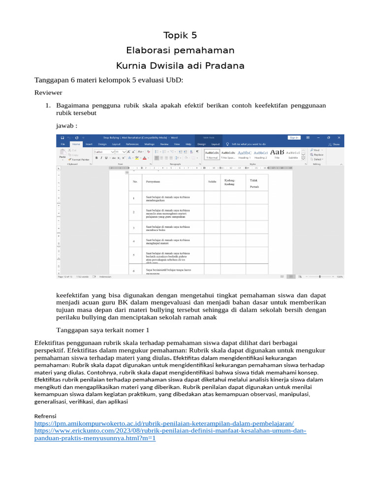 Topik 5 Elaborasi Pemahaman | PDF