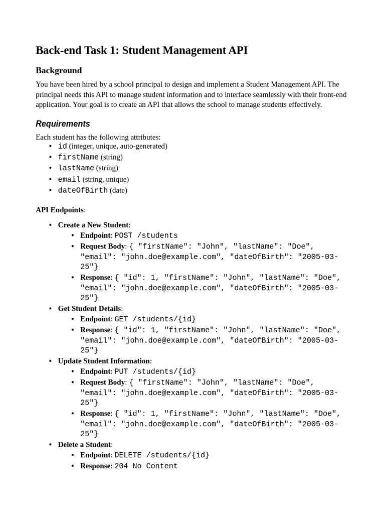 Backend Task 1 | PDF
