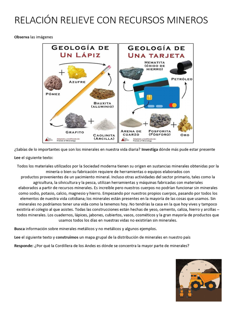 Relación Relieve Con Recursos Mineros | PDF