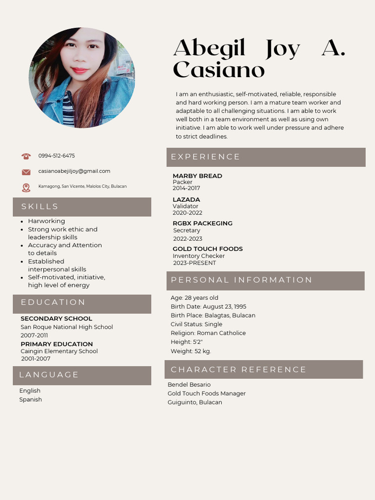 Cream Beige Aesthetic Business CV Resume | PDF