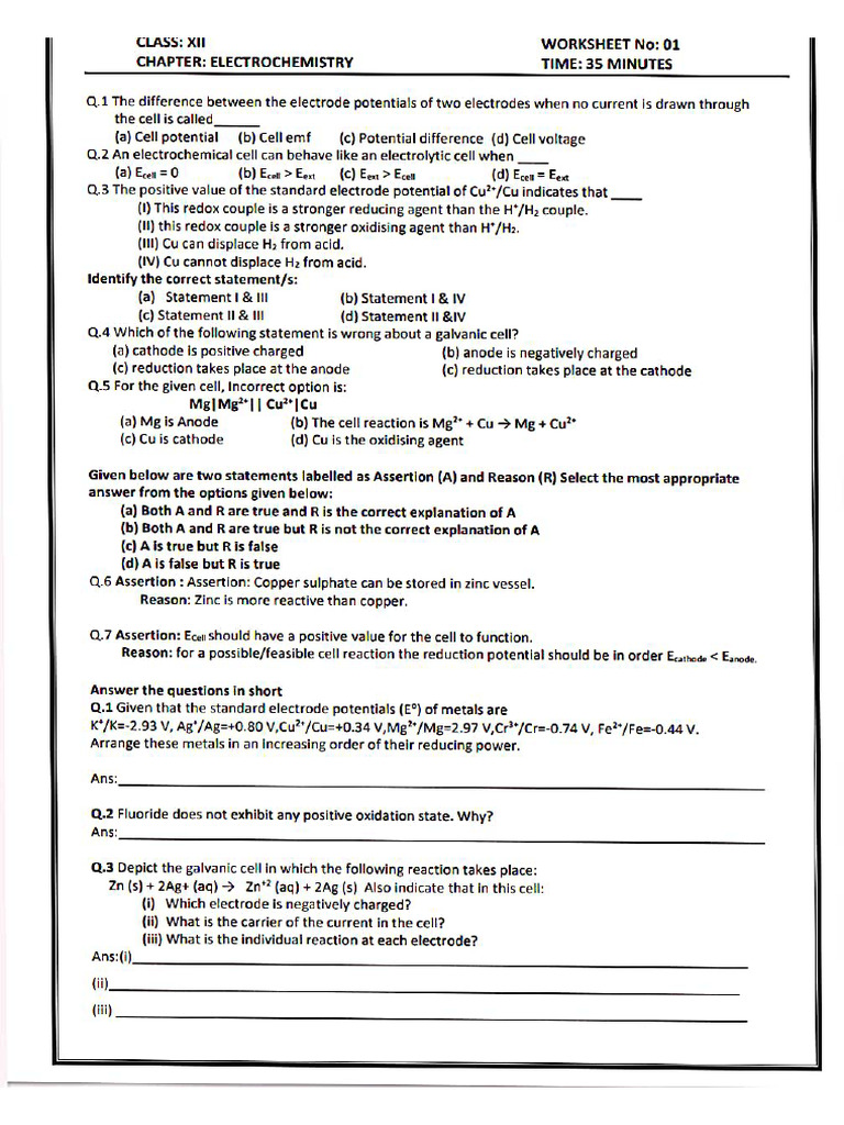 Worksheet - 1 | PDF