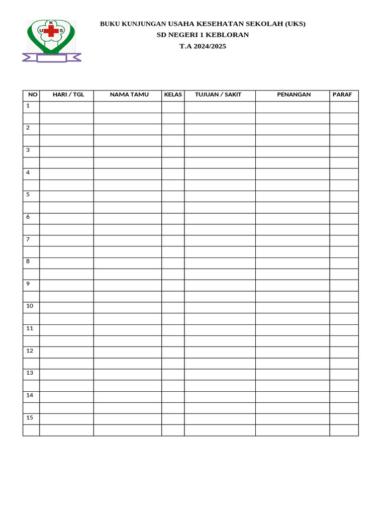 Buku Kunjungan UKs | PDF