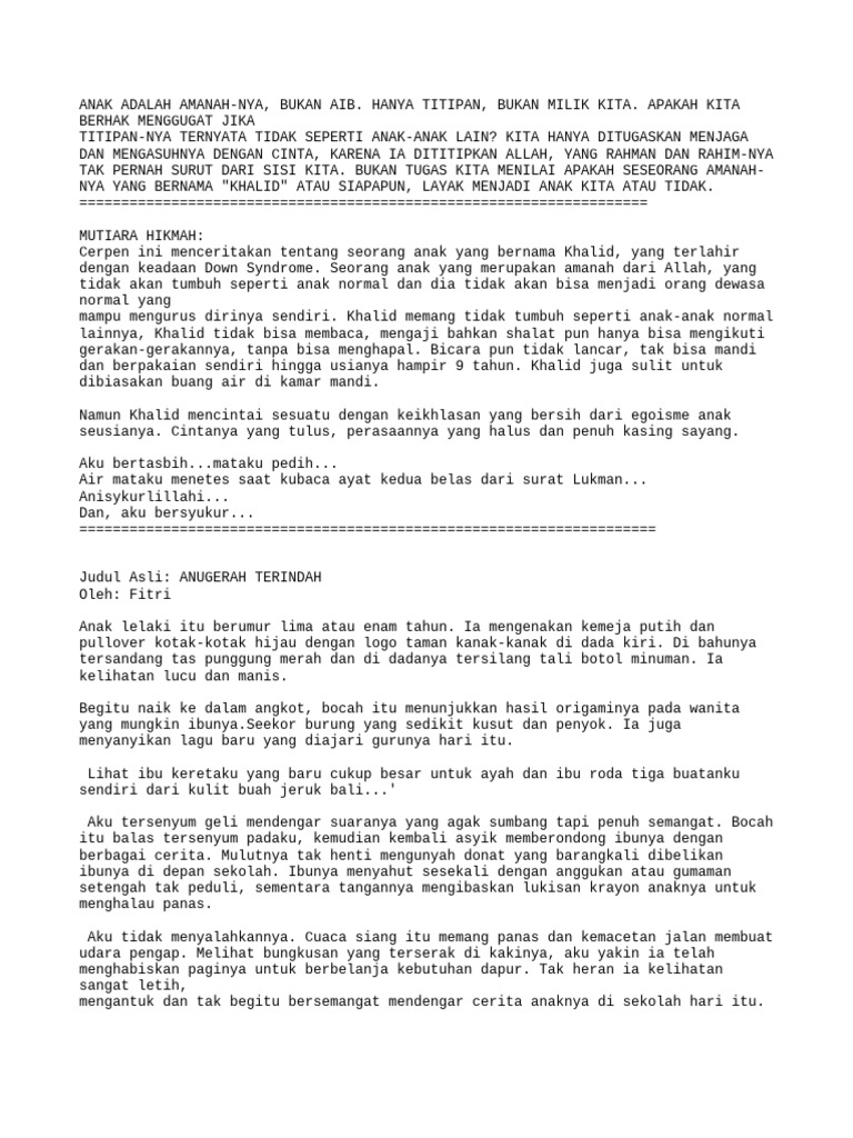 Anak Kita Bukan Lah Aib | PDF