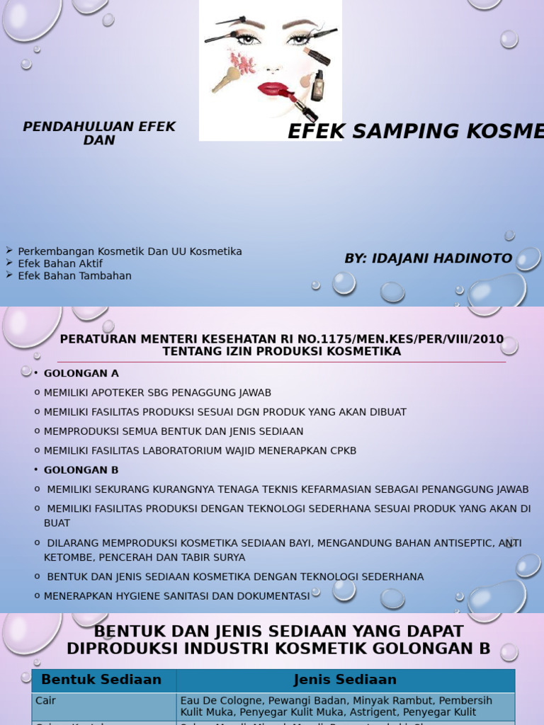 Pendahuluan Efek Dan Efek Samping Kosmetika | PDF