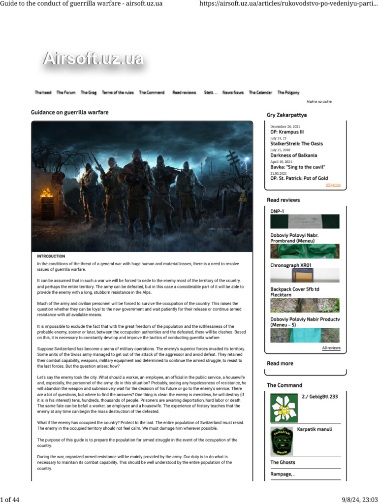 Guide To Guerrilla Warfare | PDF