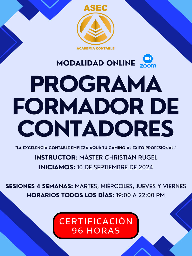 Programa Formador de Contadores Septiembre 2024 | PDF