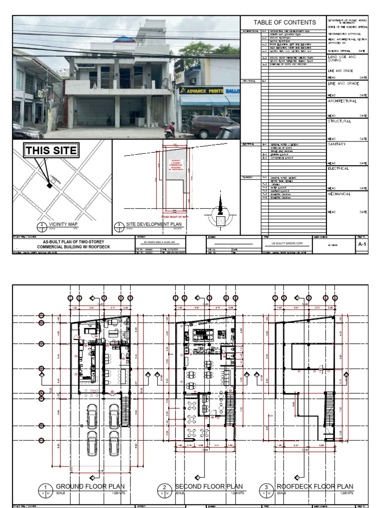 As Built Plan of 2 Storey Commercial Building | PDF