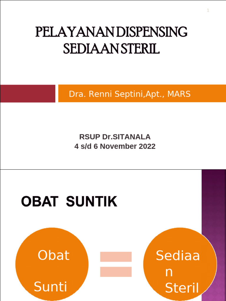 Pelayanan Dispensing Sediaan Steril Rsup DR Sitanala | PDF