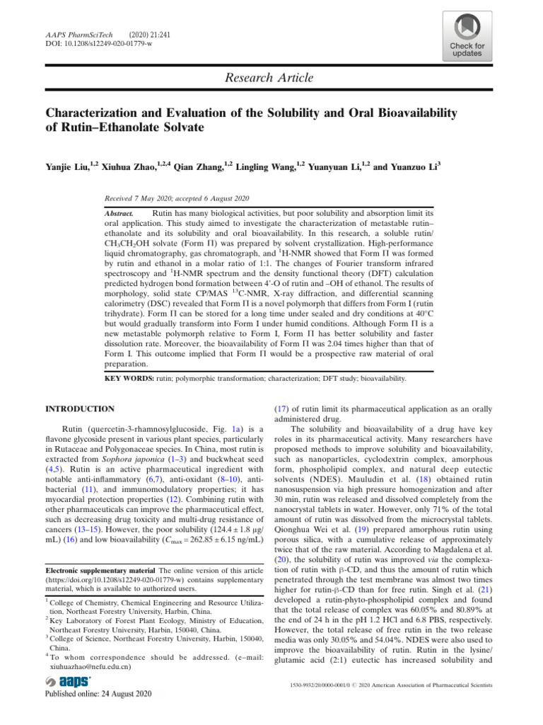 XRD Rutin - Etanol | PDF