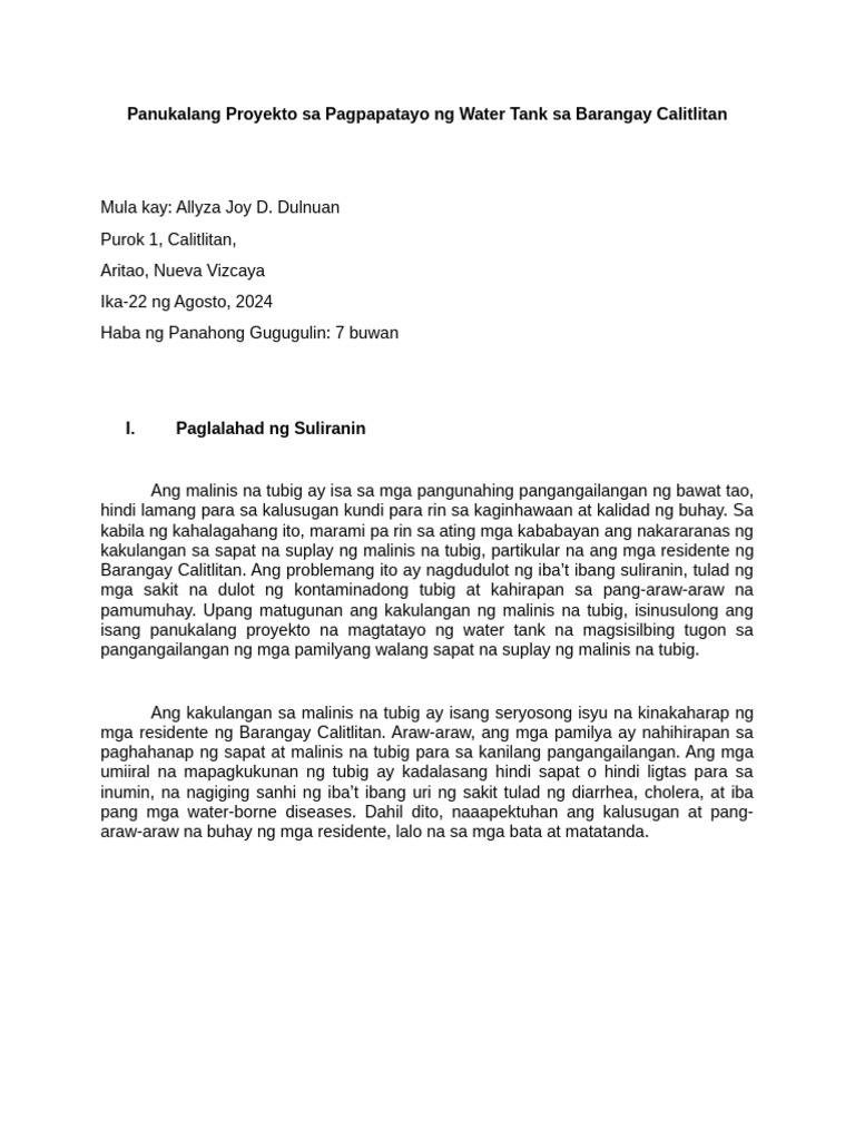 Proyektong Panukala | PDF