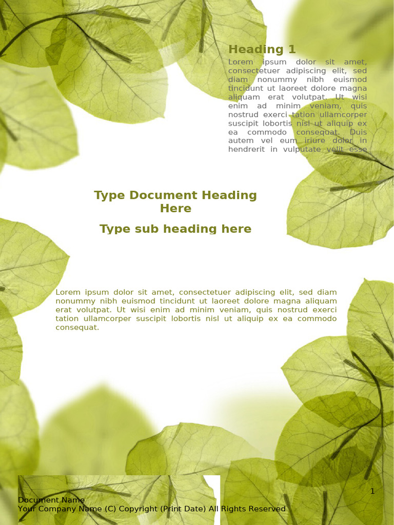 PowerPoint Template Feuille | PDF