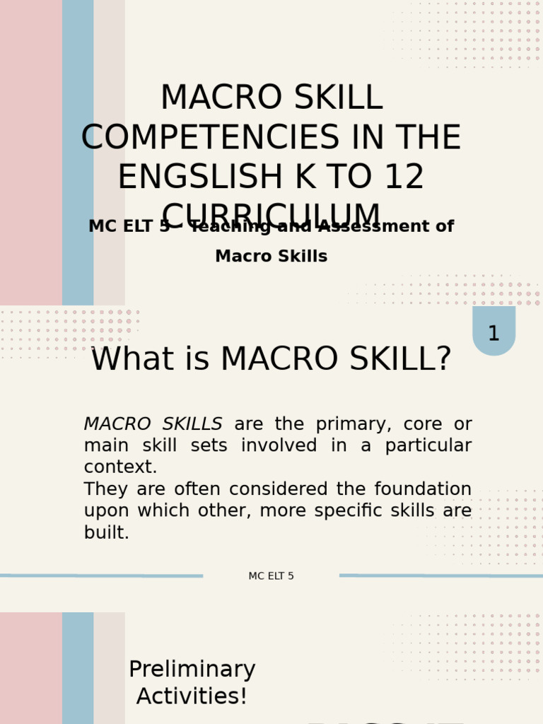 T2 - Macro Skill Competencies | PDF | Reading Comprehension | Human Communication