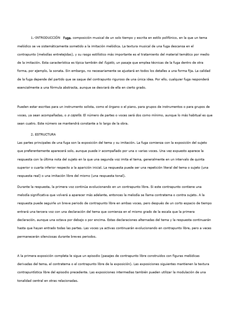 Fuga Definición | PDF