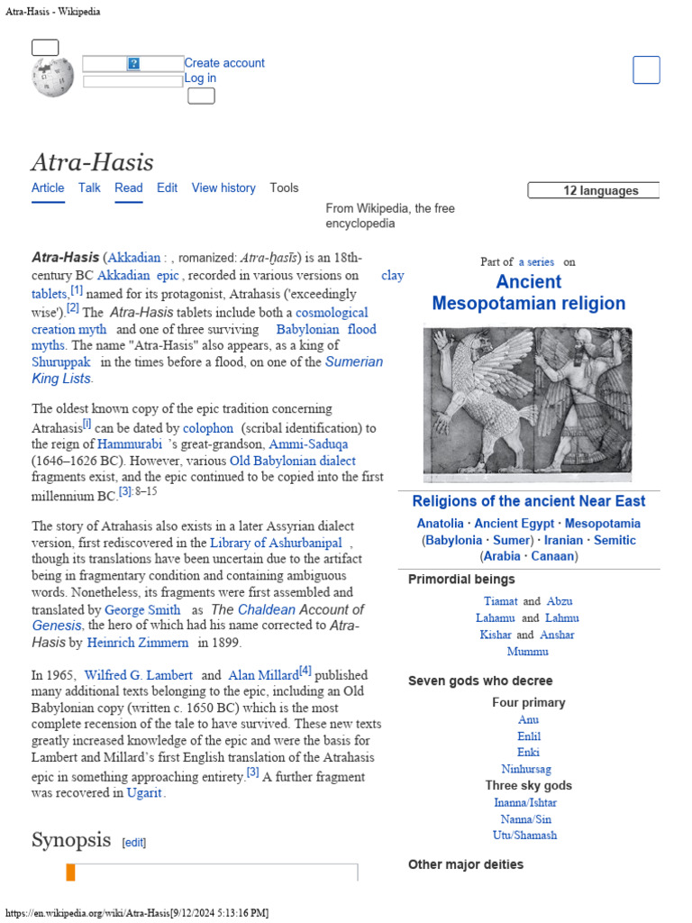 Atra Hasis Wikipedia | PDF