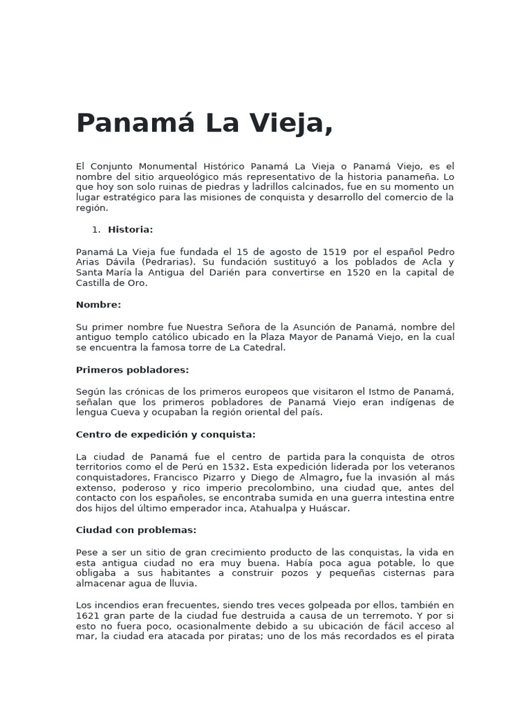 Panama Viejo | PDF