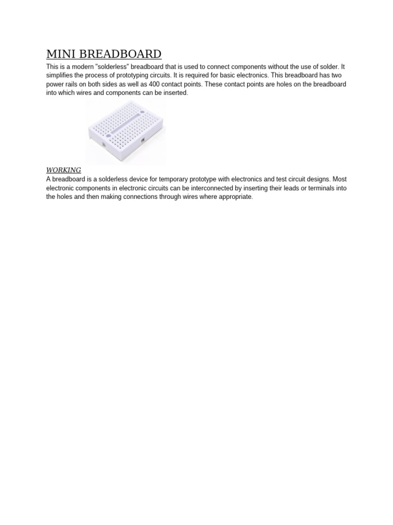 Mini Breadboard | PDF