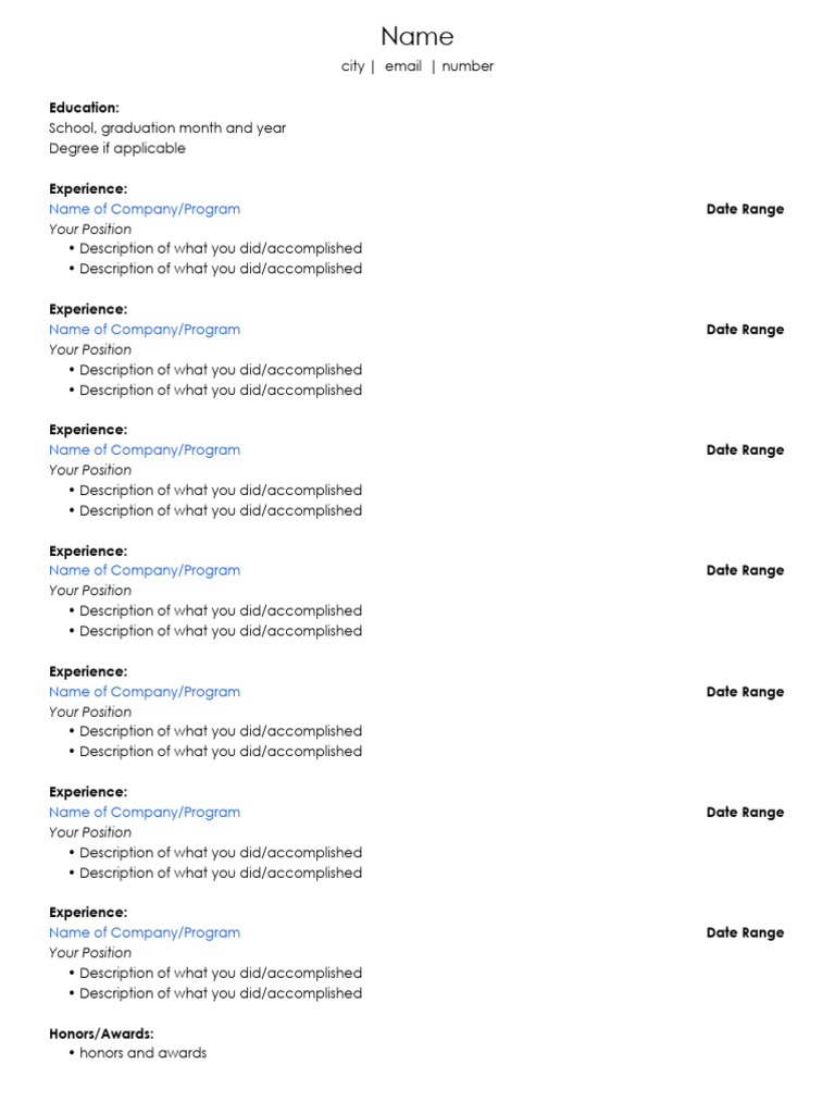 Resume template | PDF
