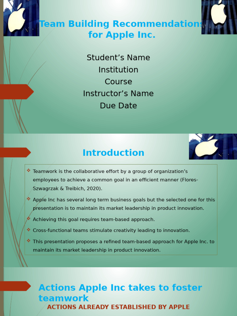 Team Building Recommendations for Apple Inc. | PDF