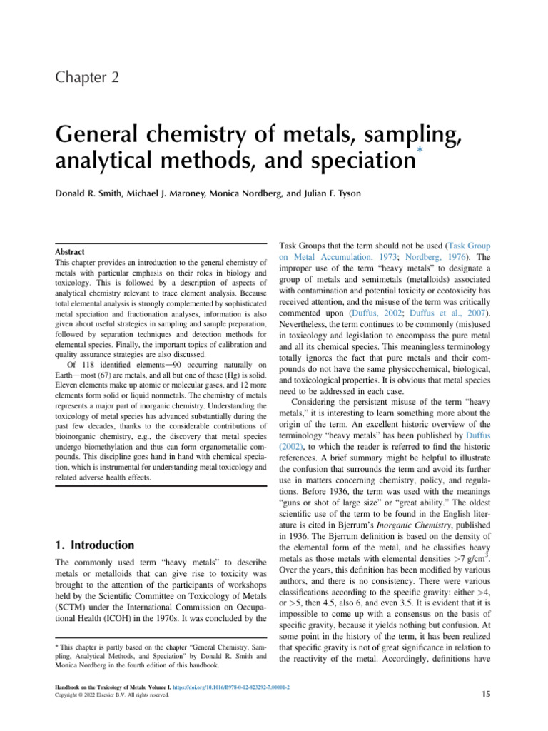 Chapter-2---General-chemistry-of-metals--sampling--analytical-_2022_Handbook | PDF