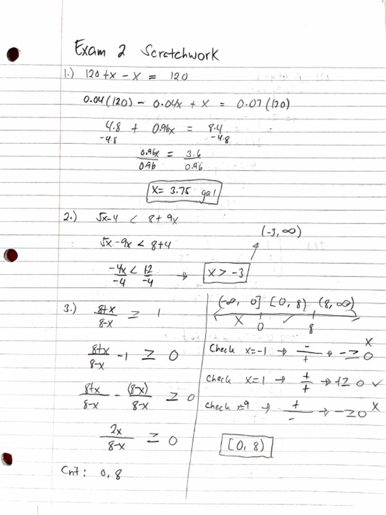 Math 126 Exam 2 Scratchwork | PDF